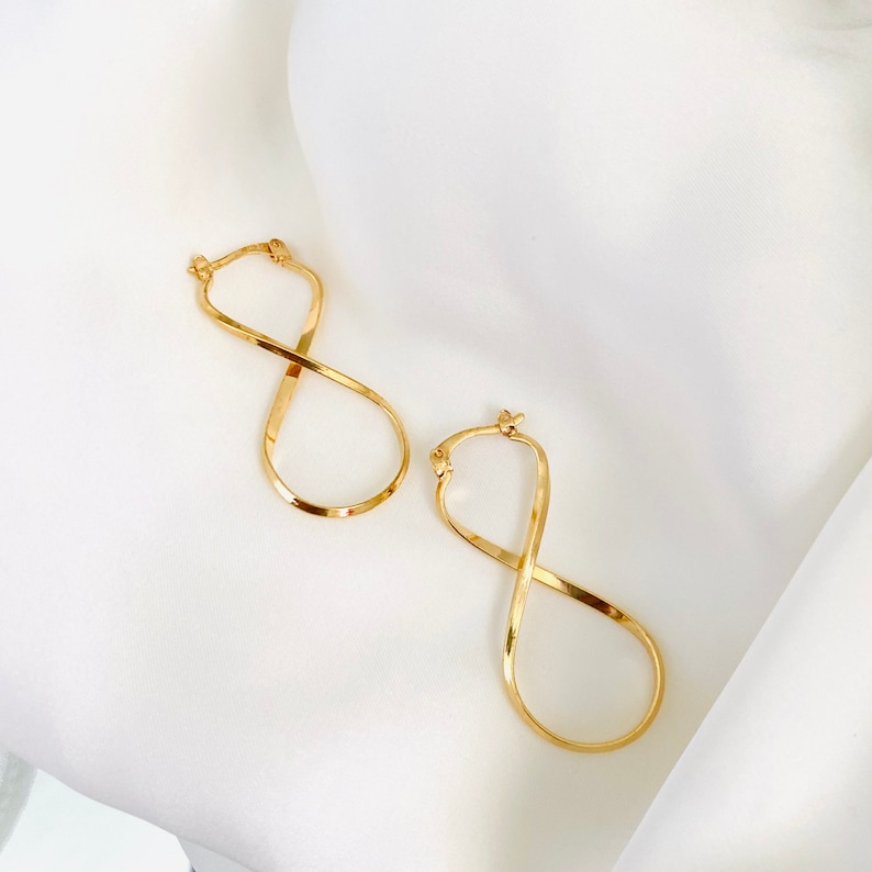 18k Gold Filled Infinity Hoop Earrings Infinity Knot Hoops - Etsy