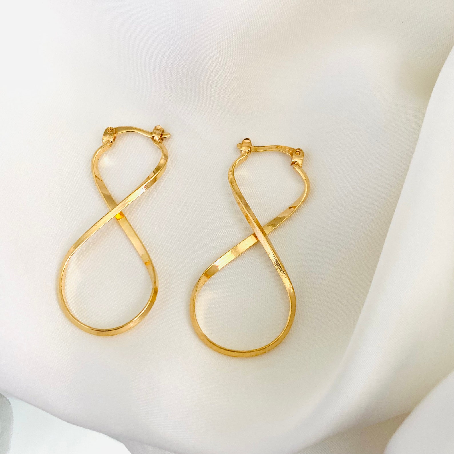18k Gold Filled Infinity Hoop Earrings Infinity Knot Hoops - Etsy