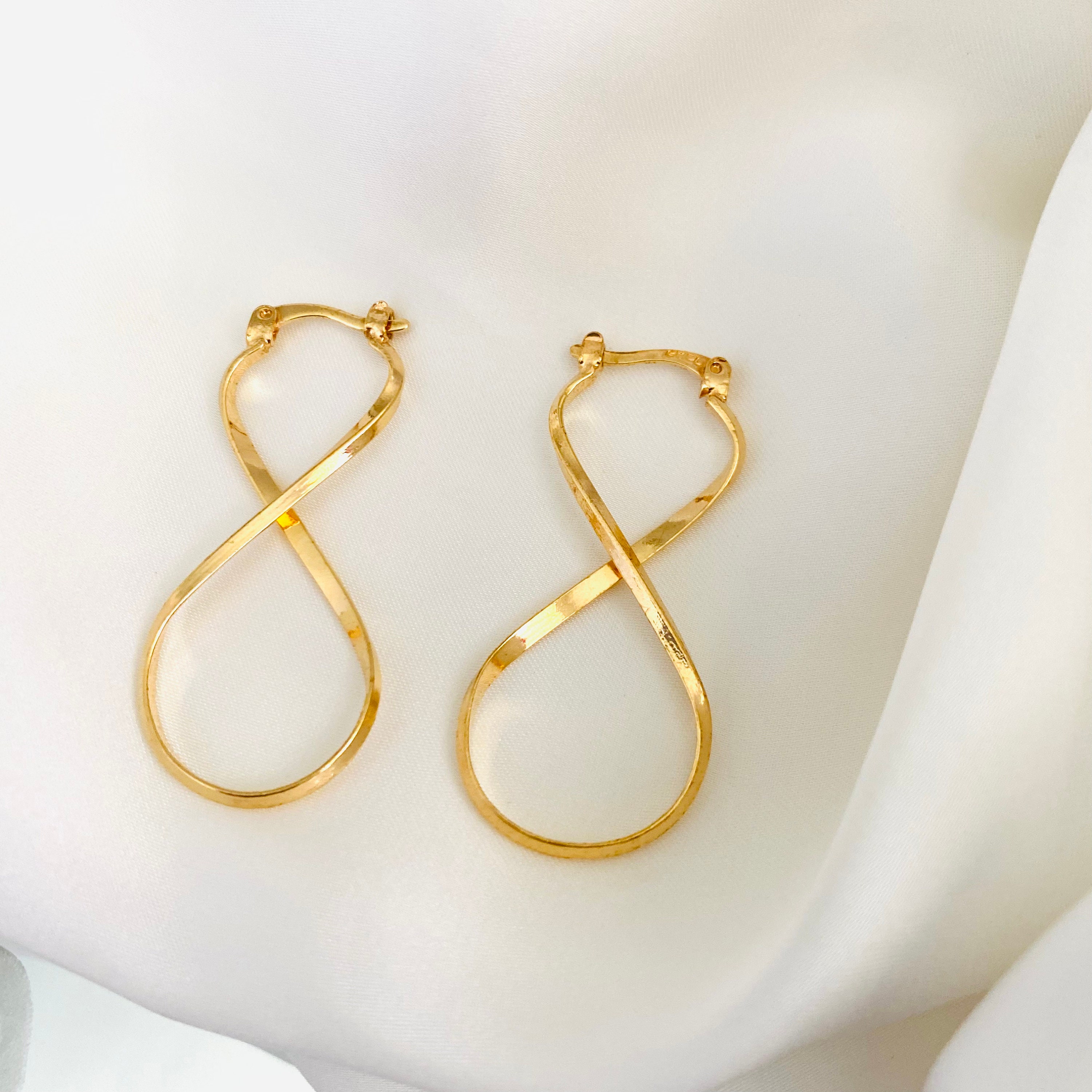 18k Gold Filled Infinity Hoop Earrings Infinity Knot Hoops | Etsy