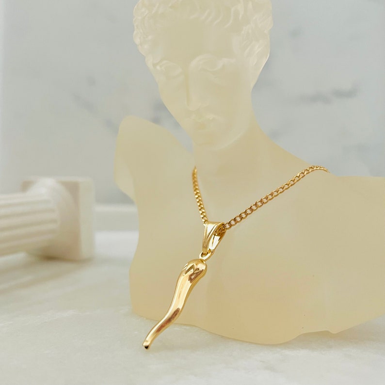 Italian Horn Necklace, Men's Italian Horn Chain, Italian Carnicello ...