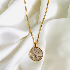 Tree of Life Necklace, 18k Gold Filled Two Toned Tree of Life Necklace ...