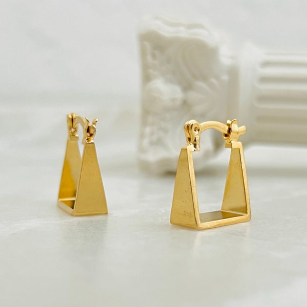 Triangle Hoops - Etsy