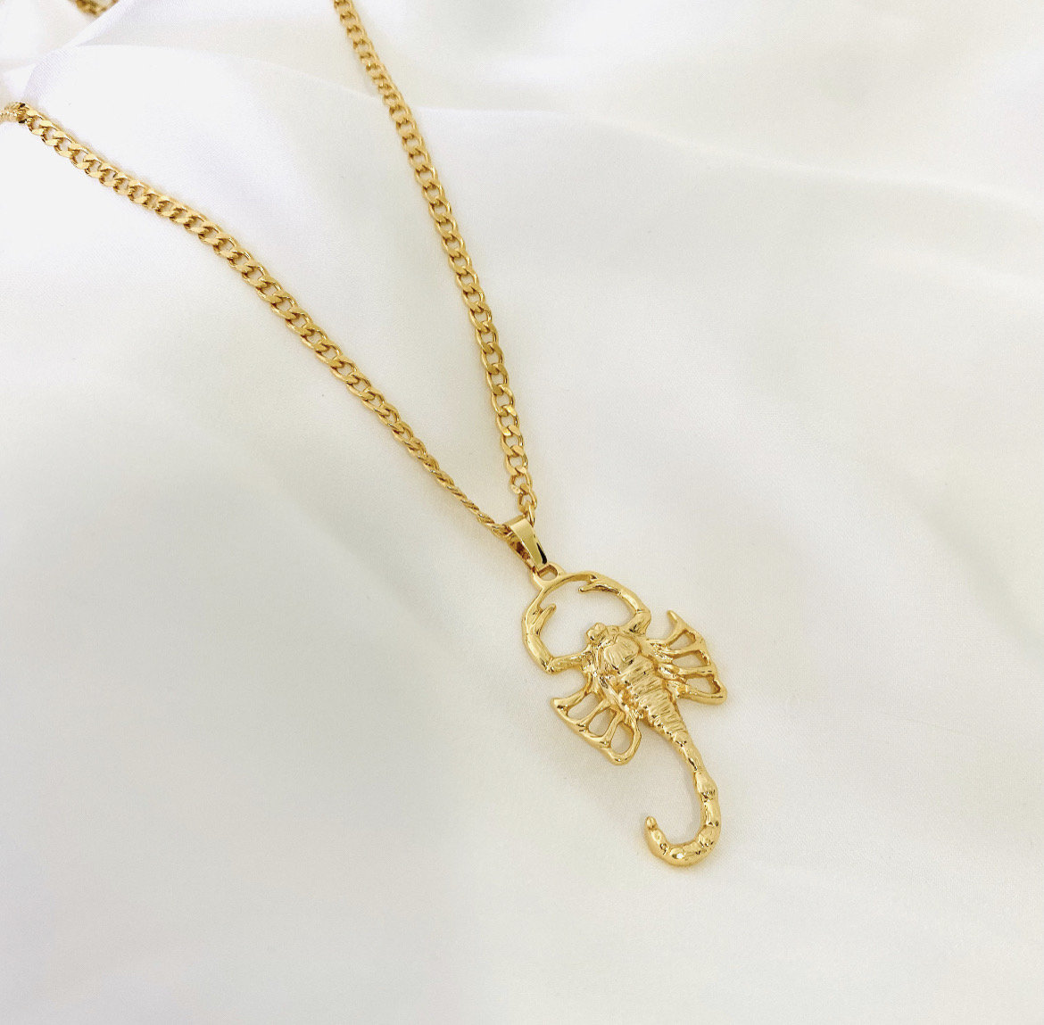 Gold Scorpio Necklace, Men's Scorpion Chain, Gold Filled Scorpion ...