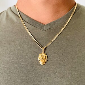 Gold Lion Necklace, Lion Head Chain, Gold Filled Lion Chain Necklace ...