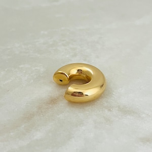 Chunky Gold Ear Cuff, Ear Cuff No Piercing, Gold Hoop Ear Cuff, Bold Ear Wrap, Gold Filled Ear ...