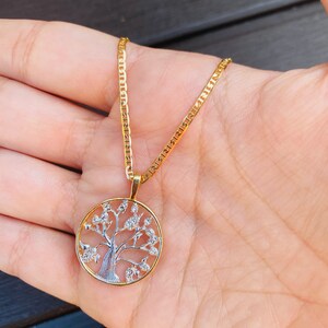Tree of Life Necklace, 18k Gold Filled Two Toned Tree of Life Necklace ...