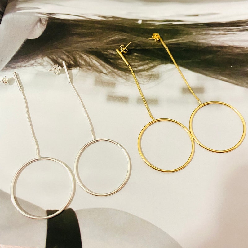 Circle Earrings - Etsy