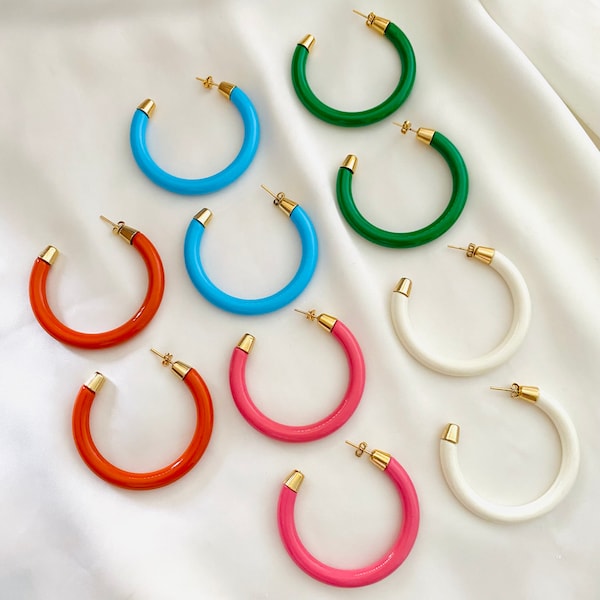 Plastic Hoop Earrings - Etsy