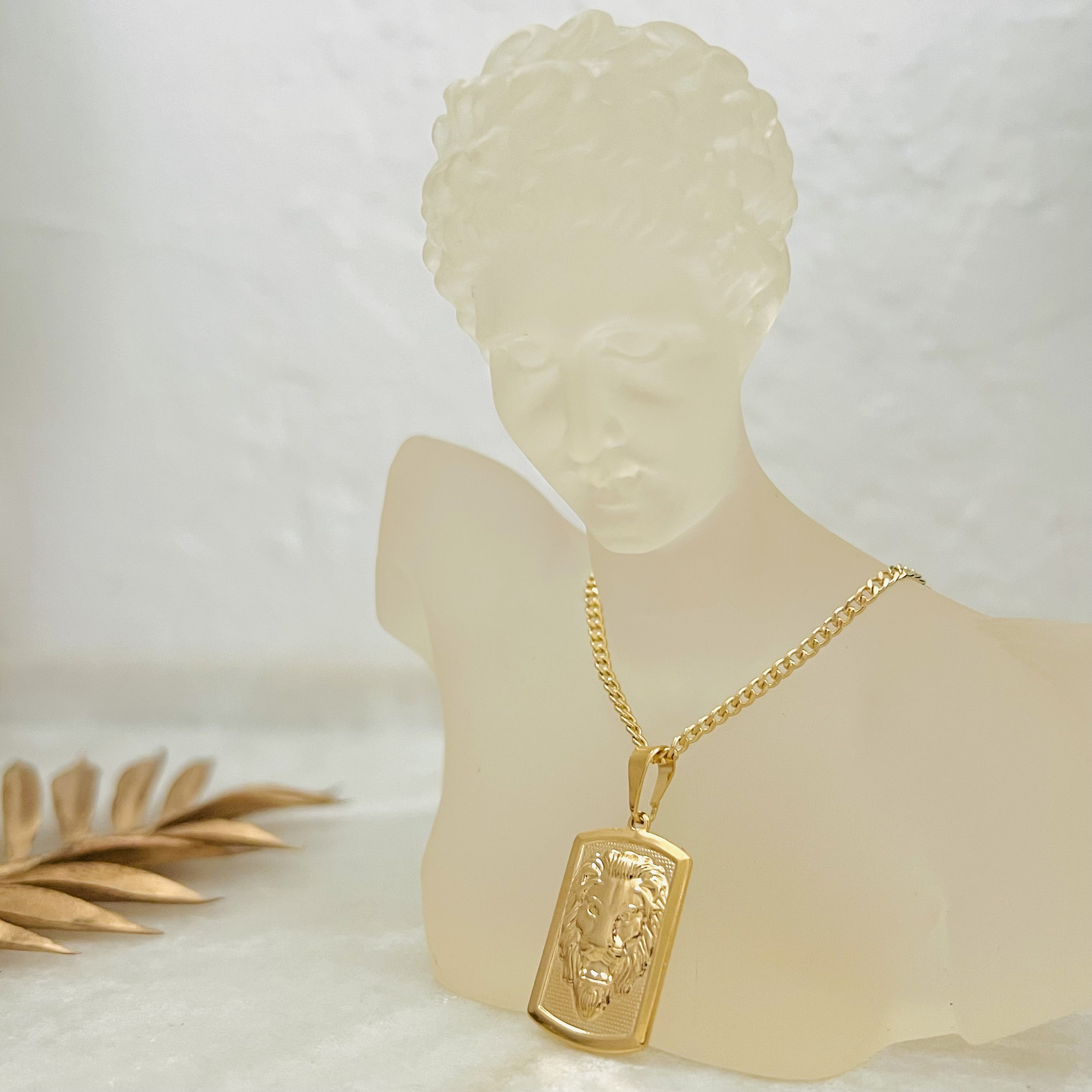 Leo Necklace, Cuban Link Chain, Lion Necklace, Gold Filled Lion Head ...