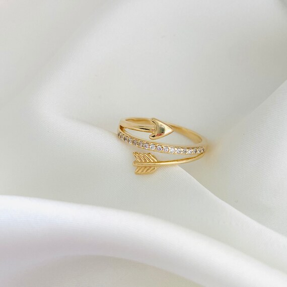 Arrow Ring Chevron Arrow Ring Gold Plated Sideways Arrow - Etsy
