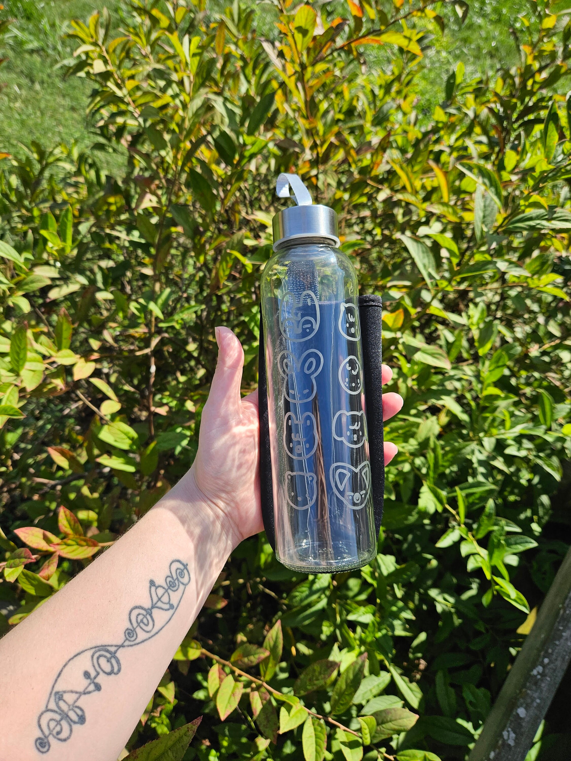 Skzoo Doodle Stray Kids Glass Water Bottle SKZ - Etsy