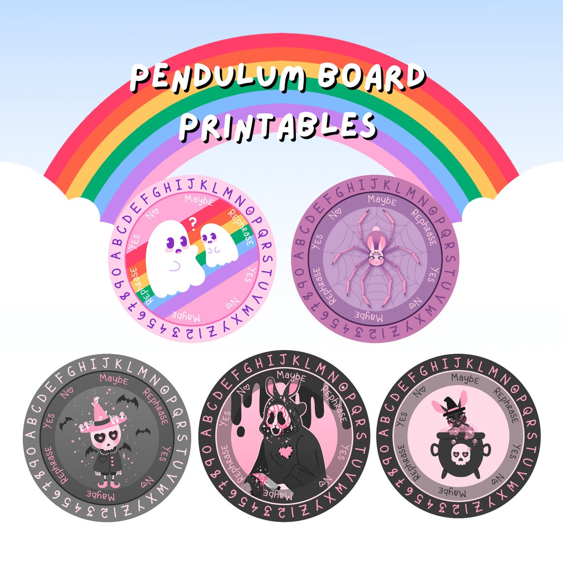 Pendulum Board Printables | Pendulum Chart | Divination - Etsy