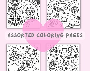 Assorted Coloring Pages - Etsy UK