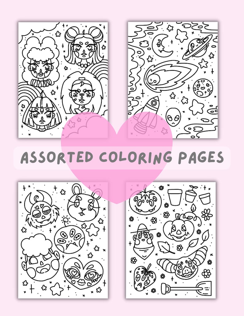 Assorted Coloring Pages - PRINTABLE - Etsy
