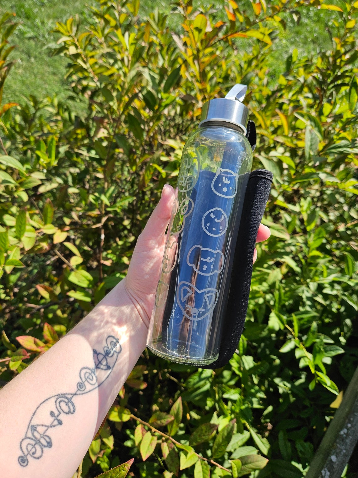 Skzoo Doodle Stray Kids Glass Water Bottle SKZ - Etsy