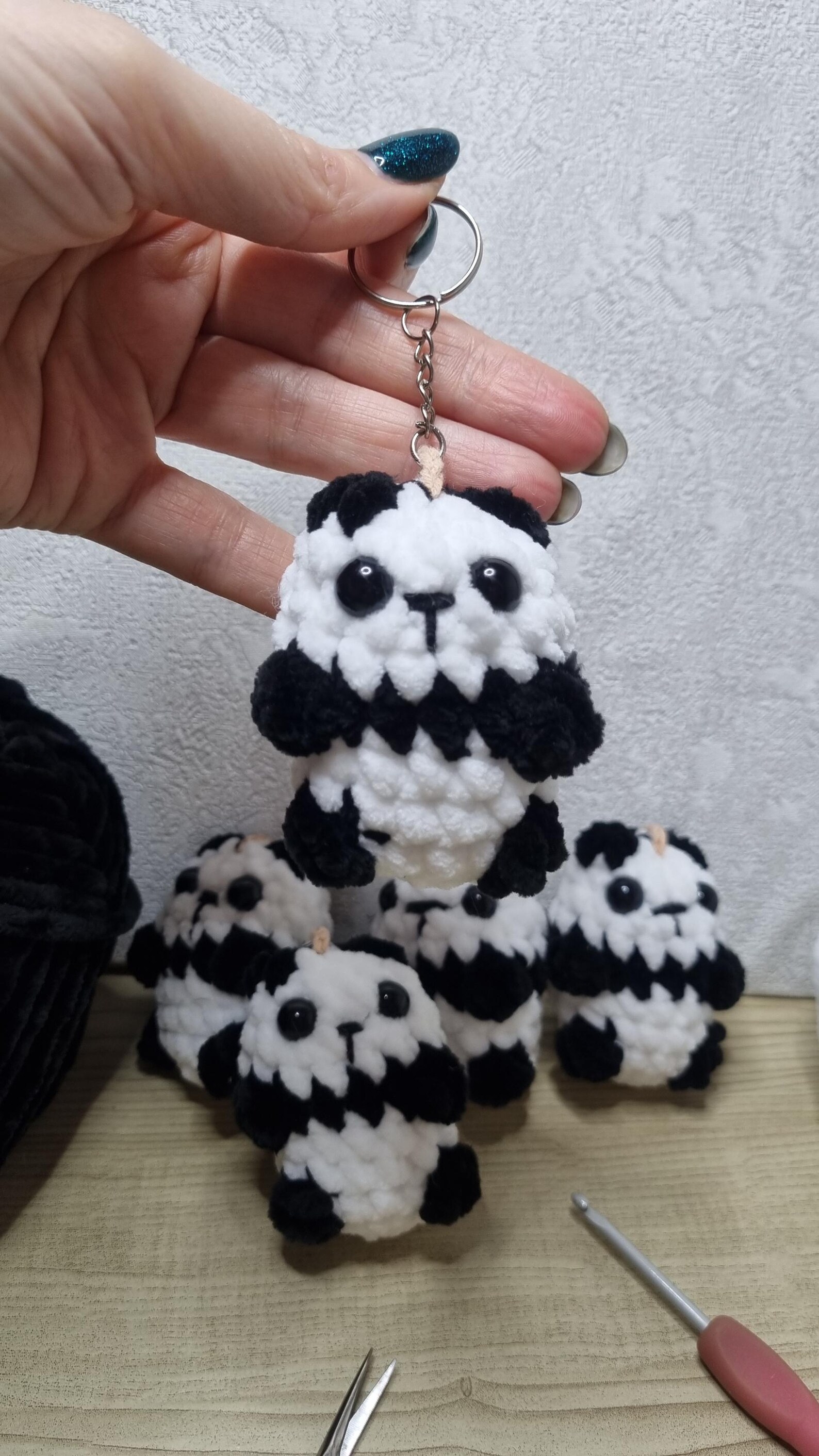 Handmade Crochet Cute Little Panda Key Chain. - Etsy