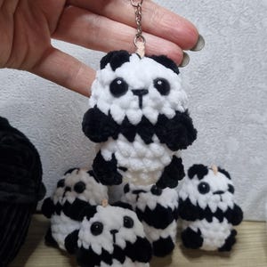 Handmade Crochet Cute Little Panda Key Chain. - Etsy