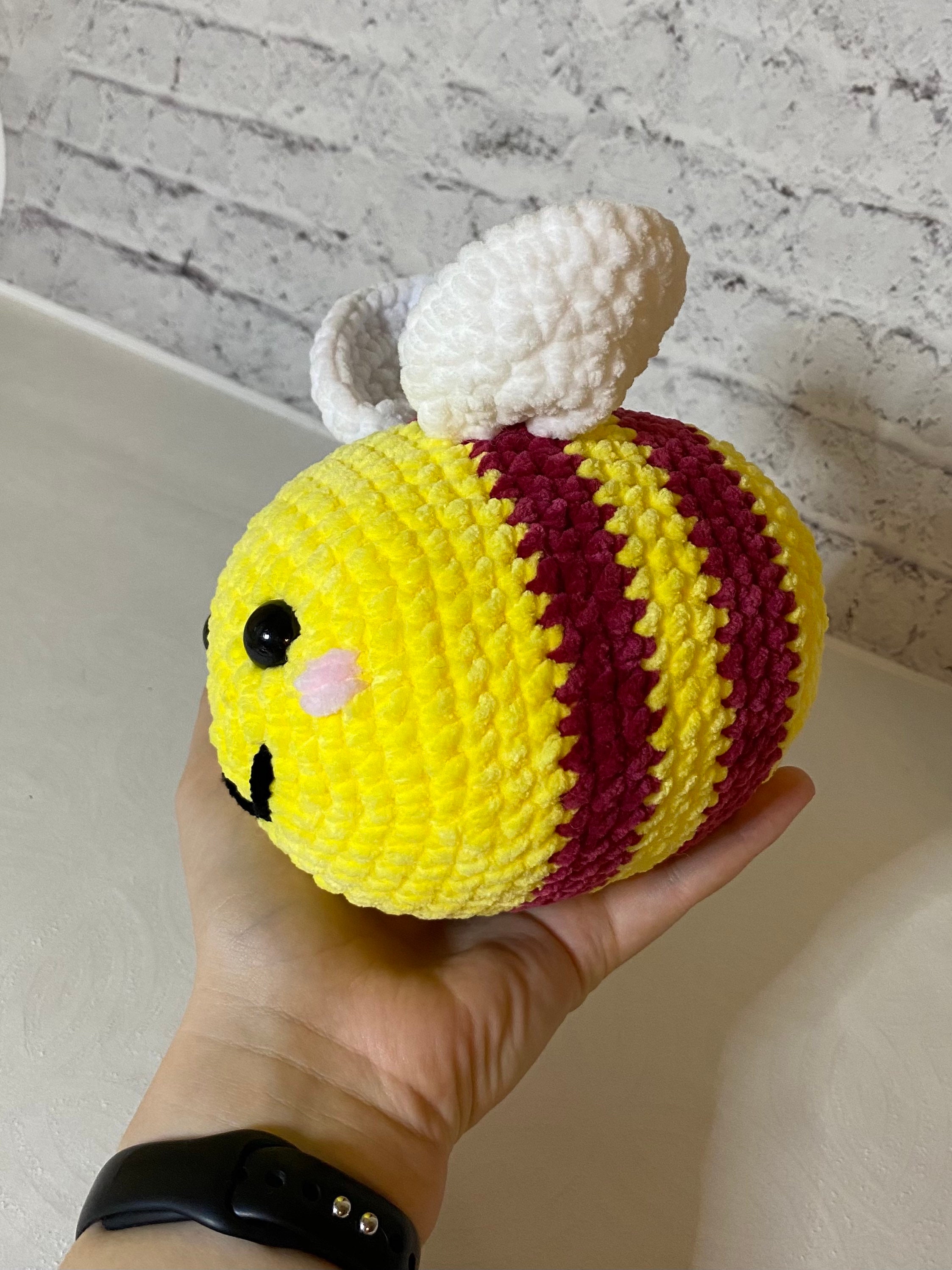 Handmade Crochet Small Plush Bee/ Crochet Plush Toy/ Colourful Toy for ...