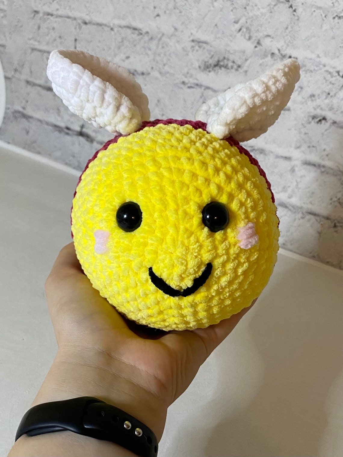Handmade Crochet Small Plush Bee/ Crochet Plush Toy/ Colourful Toy for ...