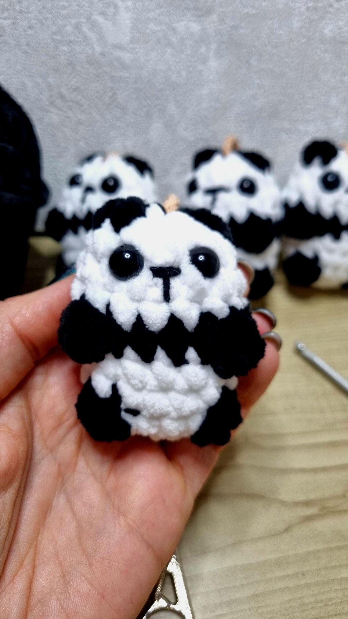 Handmade Crochet Cute Little Panda Key Chain. - Etsy