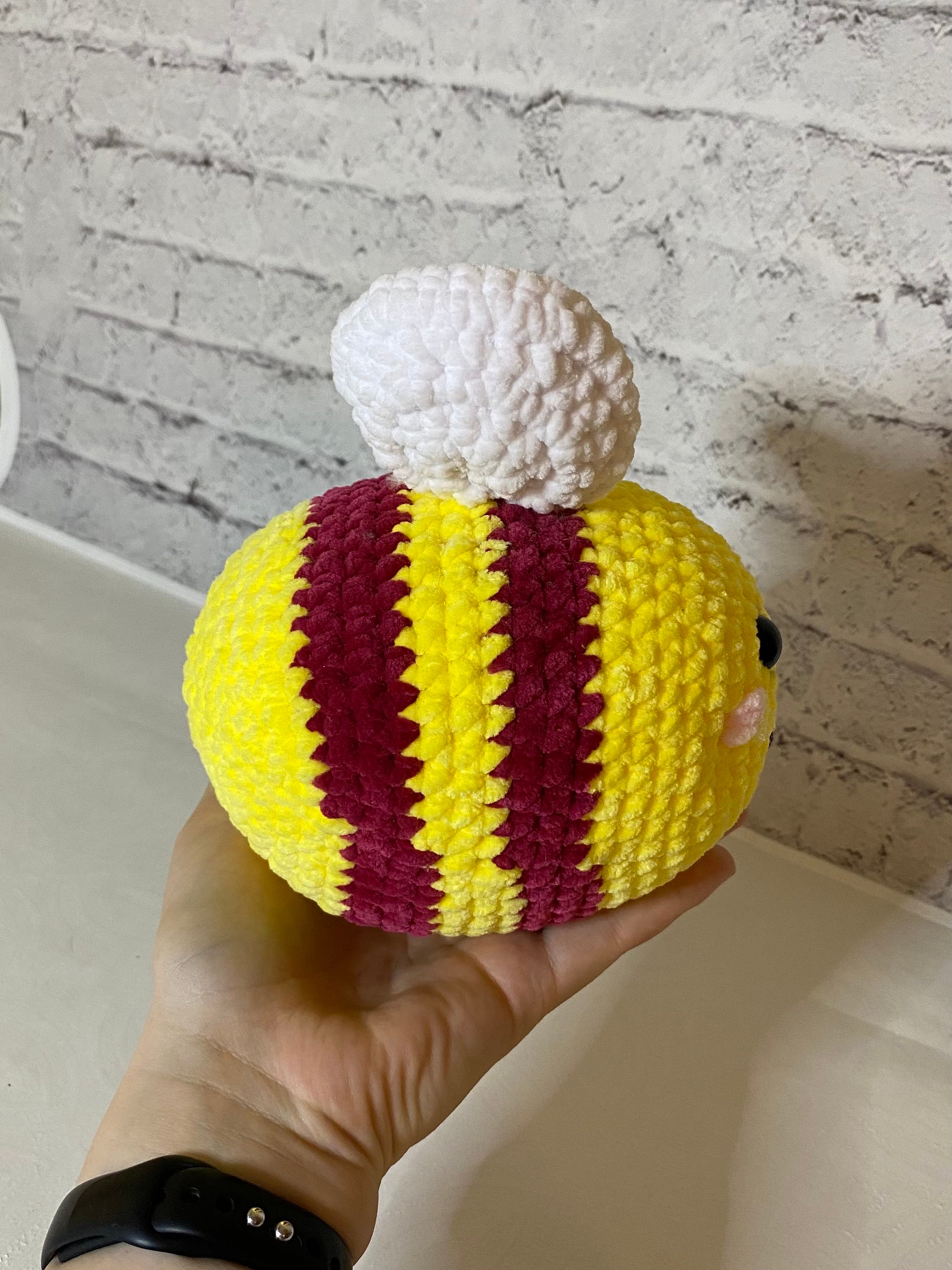 Handmade Crochet Small Plush Bee/ Crochet Plush Toy/ Colourful Toy for ...