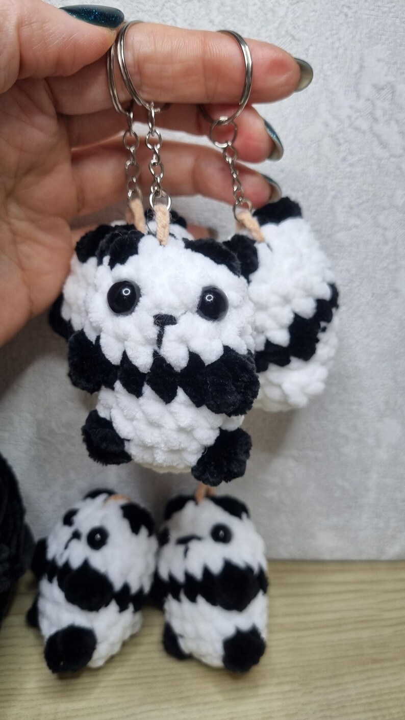 Handmade Crochet Cute Little Panda Key Chain. - Etsy