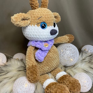 Handmade Crochet Plush Reindeer With Removable Scarf, Plushie - Etsy