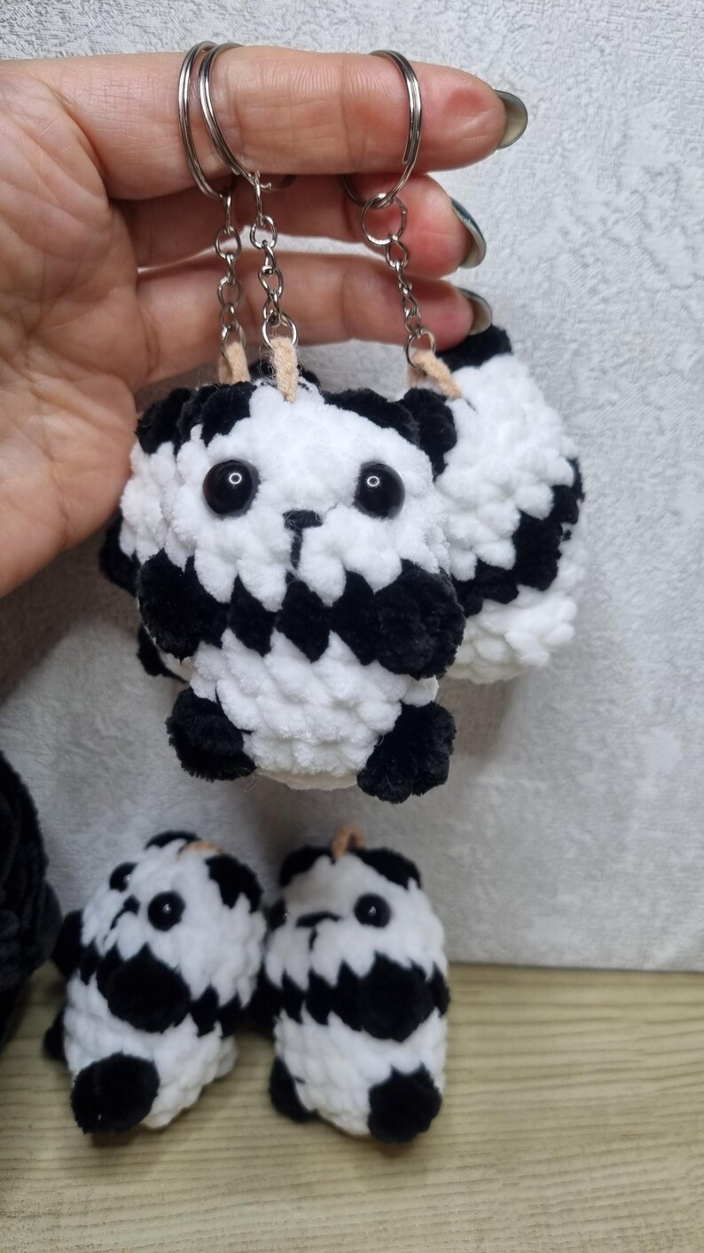 Handmade Crochet Cute Little Panda Key Chain. - Etsy