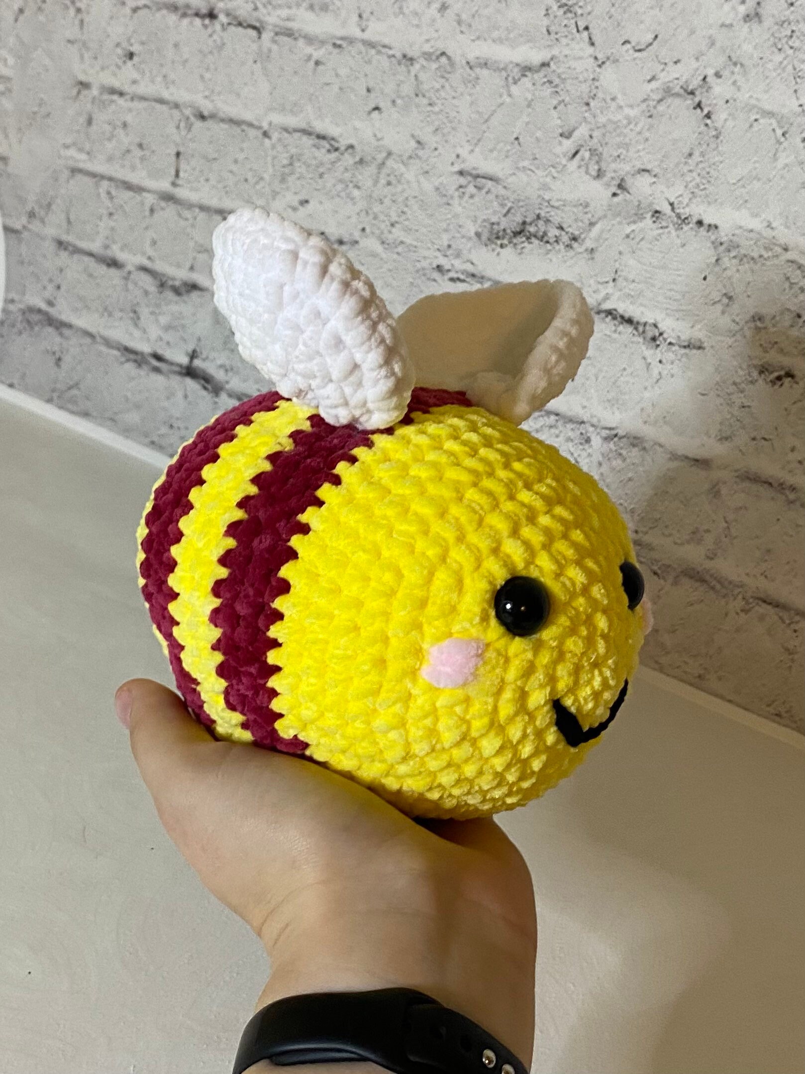 Handmade Crochet Small Plush Bee/ Crochet Plush Toy/ Colourful Toy for ...