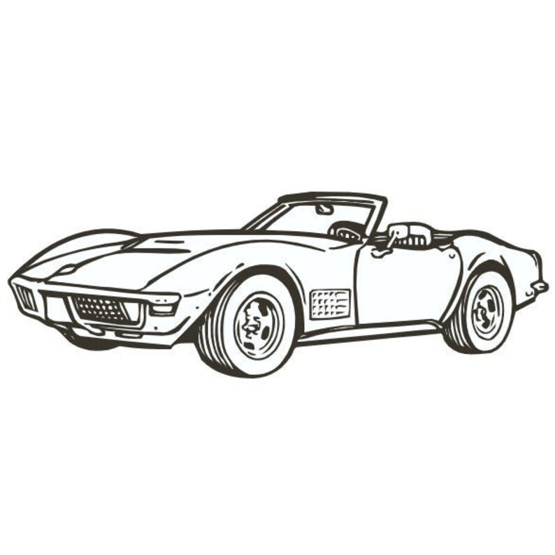 Fichier SVG Corvette Outline Chevrolet Vette V8 American | Etsy