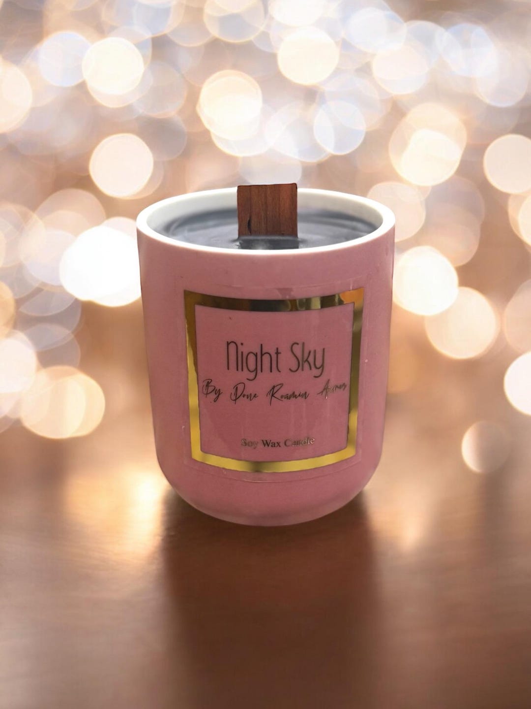 Night Sky Soy Candle With Wooden Lid - Etsy