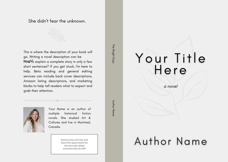 6 X 9" Book Cover Design Template - Paperback - 250-300 Pages - Etsy