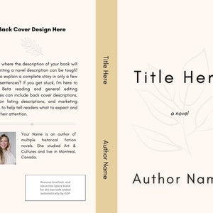 6 X 9 Book Cover Design Template Paperback 250-300 Pages - Etsy