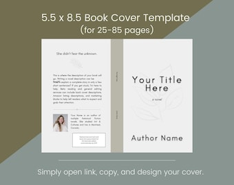 5.5 X 8.5" Book Cover Design Template - Paperback (for 160-250 Pages ...
