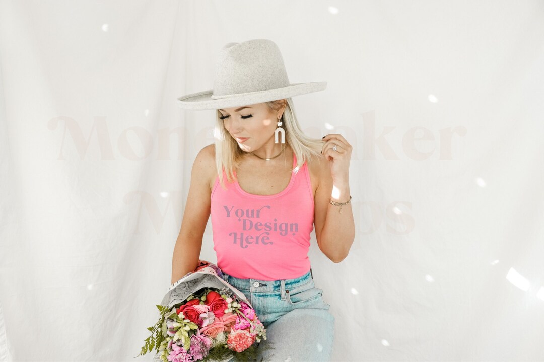 Spring Mockup | Next Level 1533 Hot Pink Mock up | Valentines Shirt ...
