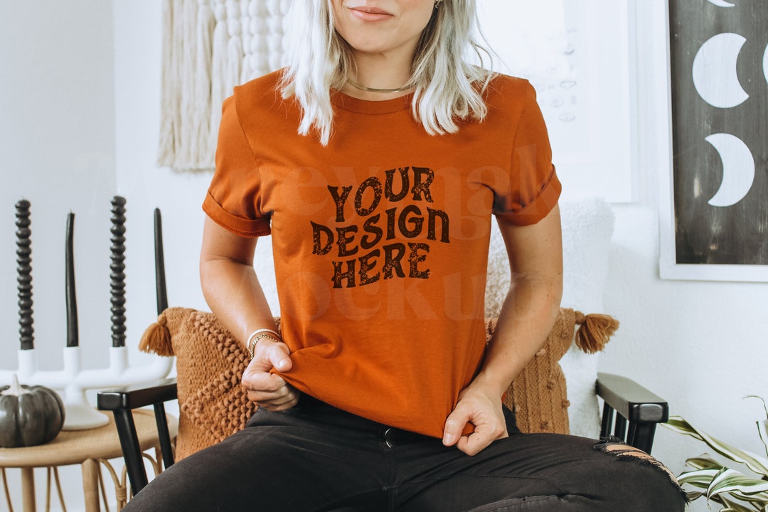 Autumn Bella Canvas 3001 Mockup | Halloween Mock up | Autumn Mockup ...