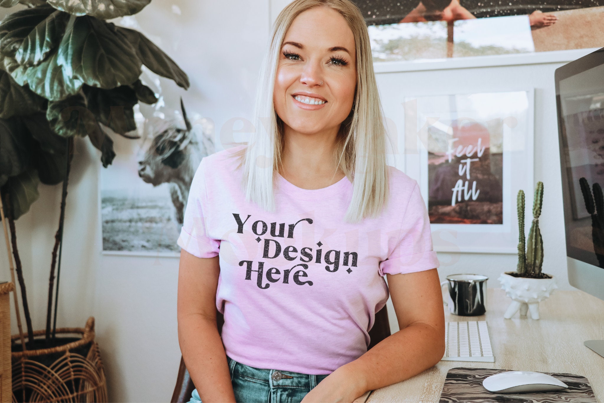 Bella Canvas 3001 Mockup Bella Canvas Shirt Heather Prism | Etsy