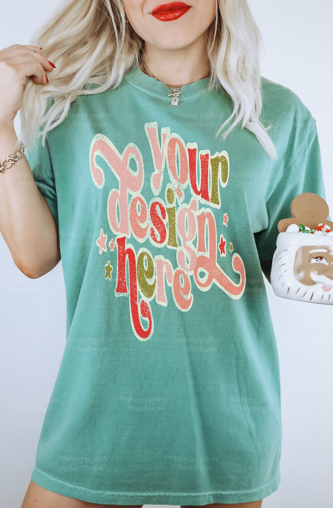 Christmas Mockup | Light Green Comfort Colors C1717 Mockup | Holiday ...