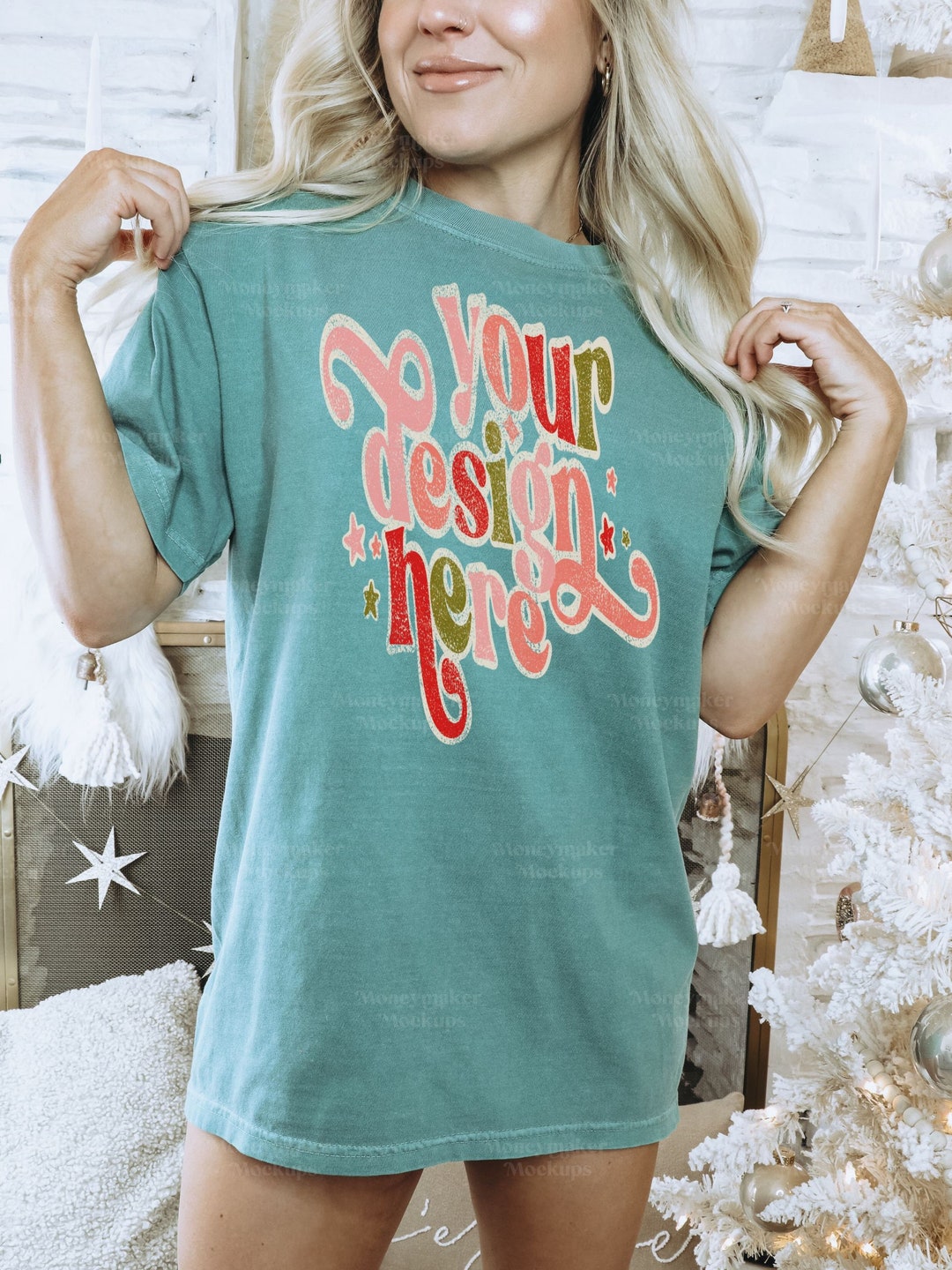 Christmas Mockup Light Green Comfort Colors C1717 Mockup - Etsy