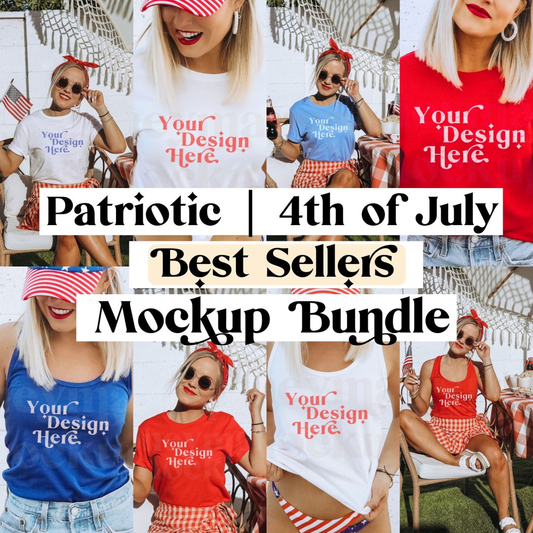 Patriotic Mockup Bundle | Bella Canvas 3001 Mockup Bundle | Gildan ...