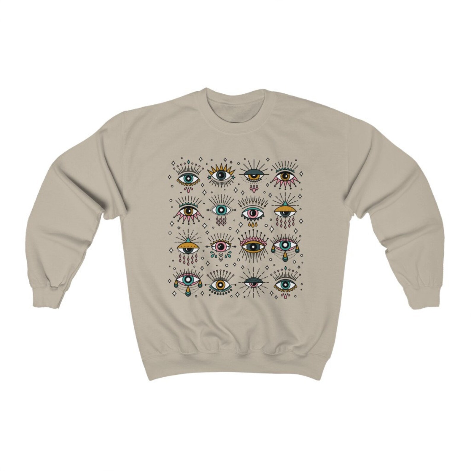 Third Eye Pattern Crewneck Sweatshirt, Evil Eye Sweatshirt, All Seeing ...