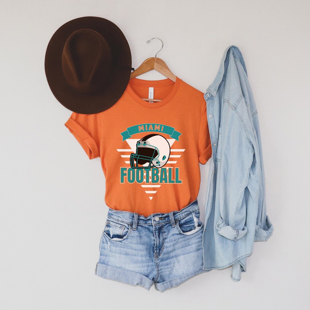 Miami Football Shirt, Vintage Style Miami Football Tshirt, Retro 90s ...