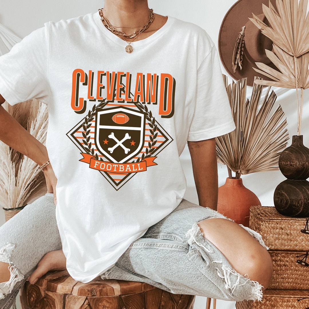 Cleveland Football Shirt, Vintage Style Cleveland Football Tshirt, Cle ...