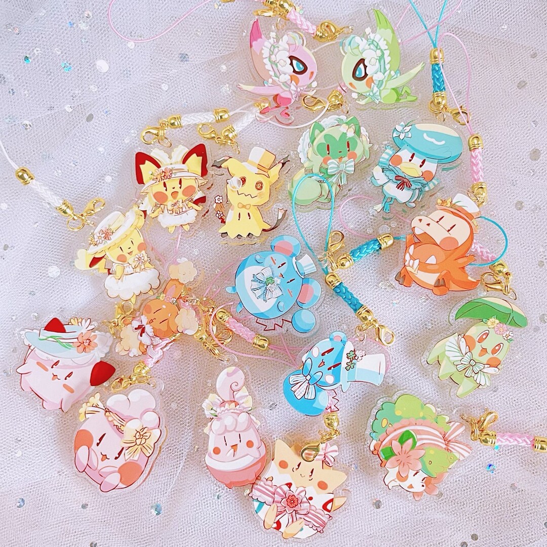 POKEMON Keychain, Pokemon Charms, Pokemon Acrylic Keychain, Sprigatito ...