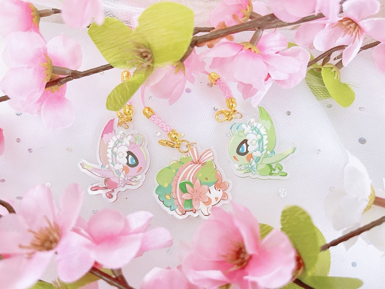 POKEMON Keychain, Pokemon Charms, Pokemon Acrylic Keychain, Sprigatito ...