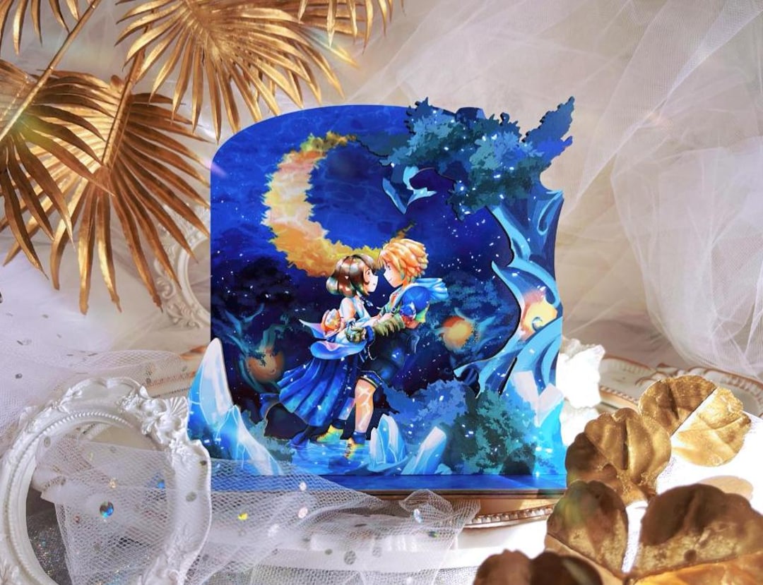 FINAL FANTASY X Wood Standee, Tidus & Yuna Stand Decoration, Tiduna ...