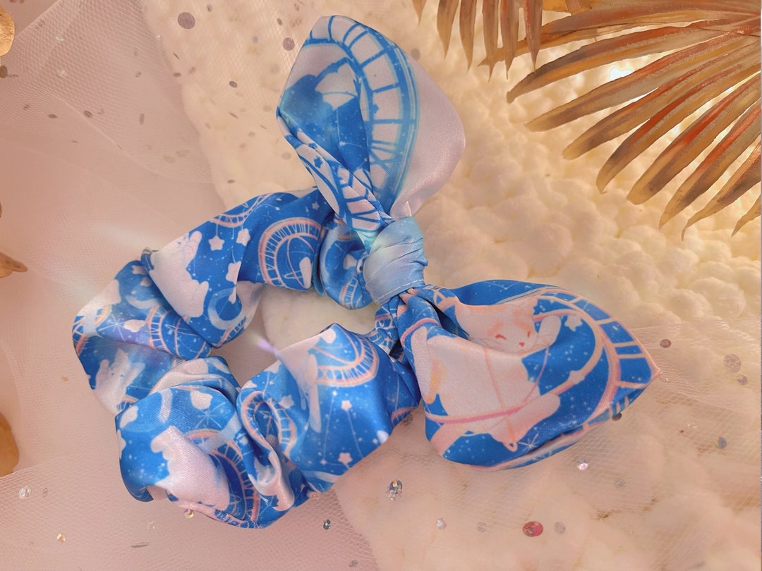 Cat Bow Scrunchie, Cosmic, Bow Scrunchie, Satin, Stars, Kitty, Cute ...