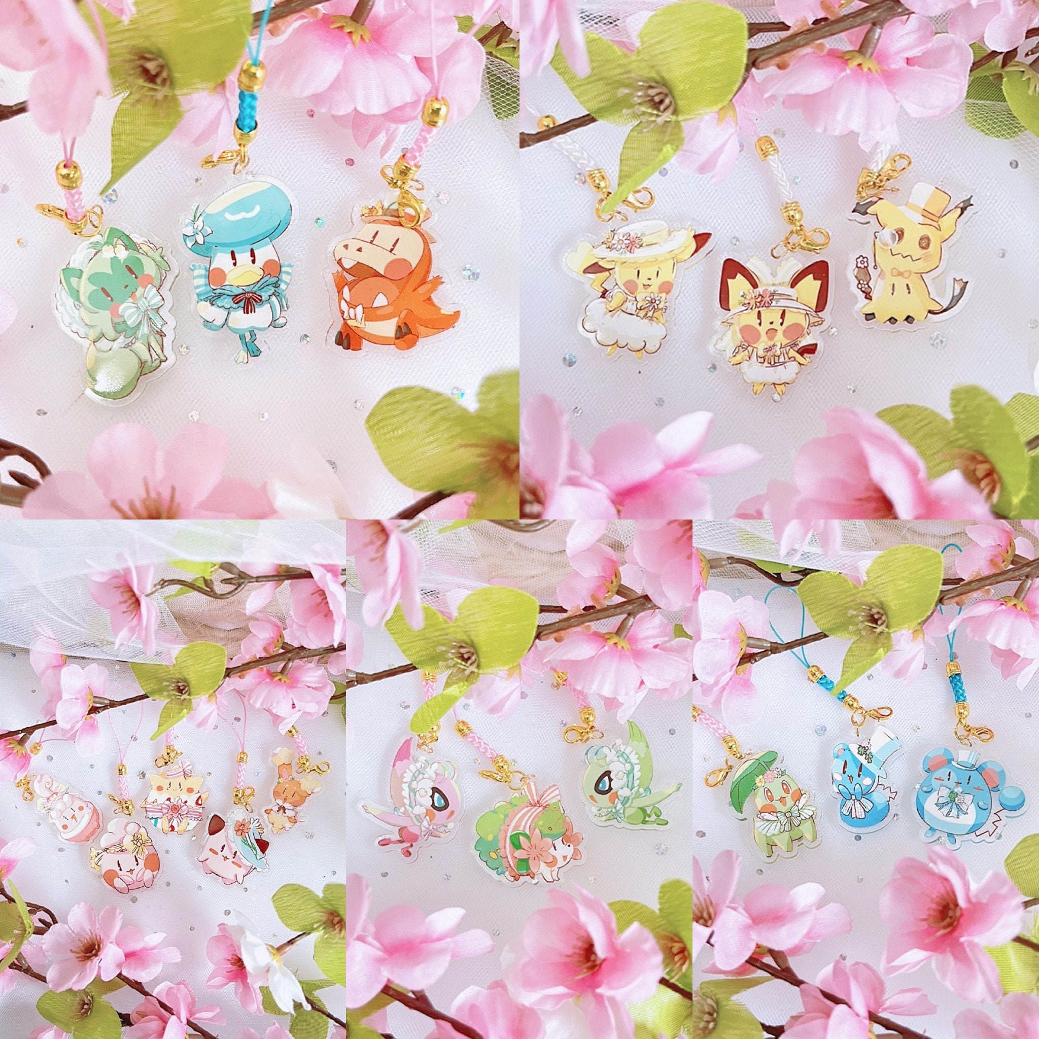 POKEMON Keychain Pokemon Charms Pokemon Acrylic Keychain - Etsy