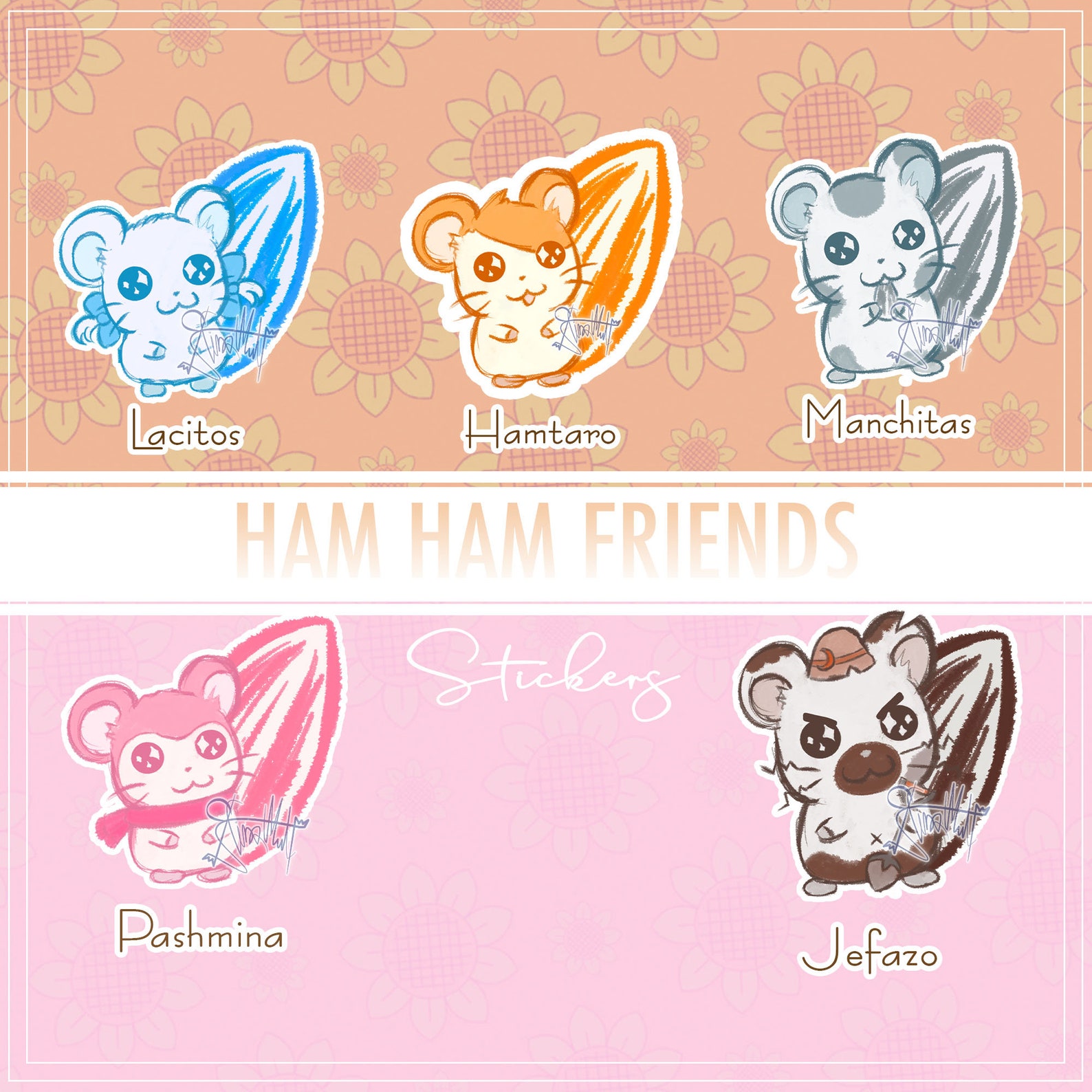 HAMTARO Stickers Hamtaro Cute Stickers Kawaii Stickers - Etsy