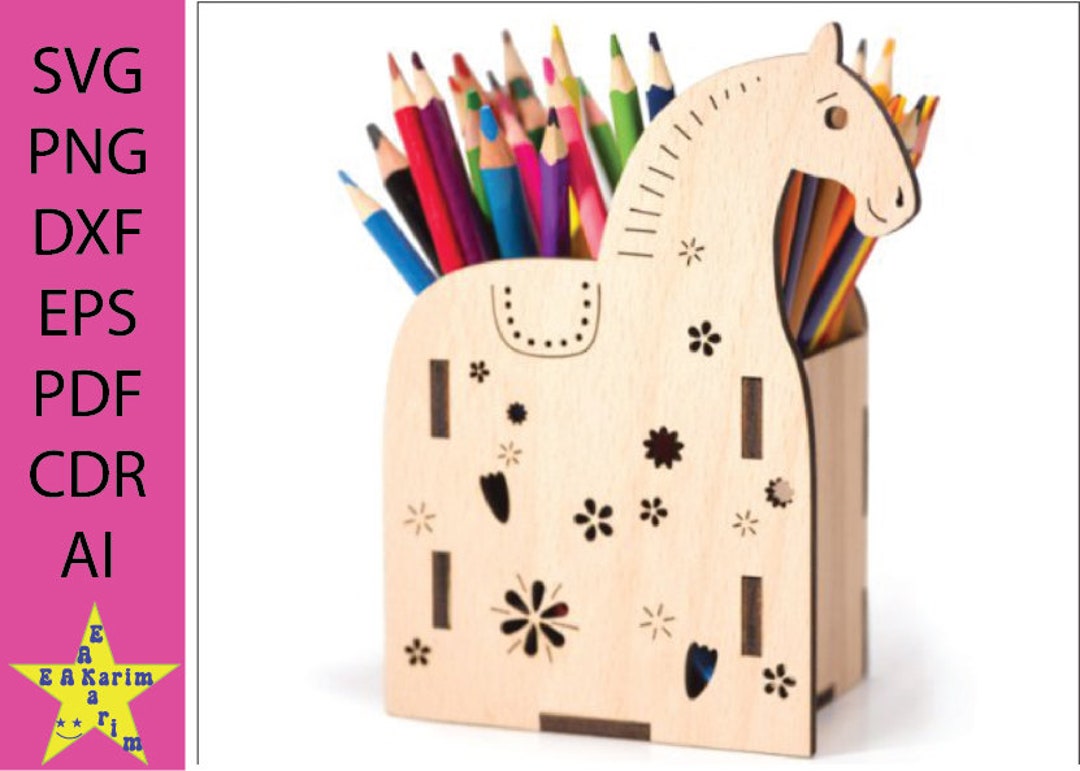 Pencil Holder Laser Cut Vector Files SVG CNC Organizer Svg, Tool ...